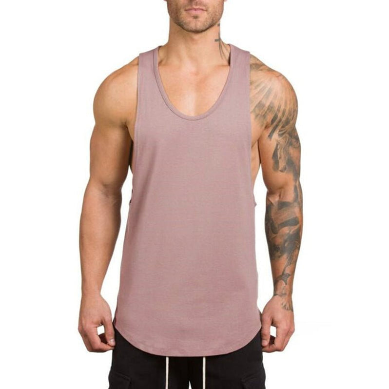 Men's Essentials Plain Stringer Vest | Men's Tank Tops — Flamin' Fitness